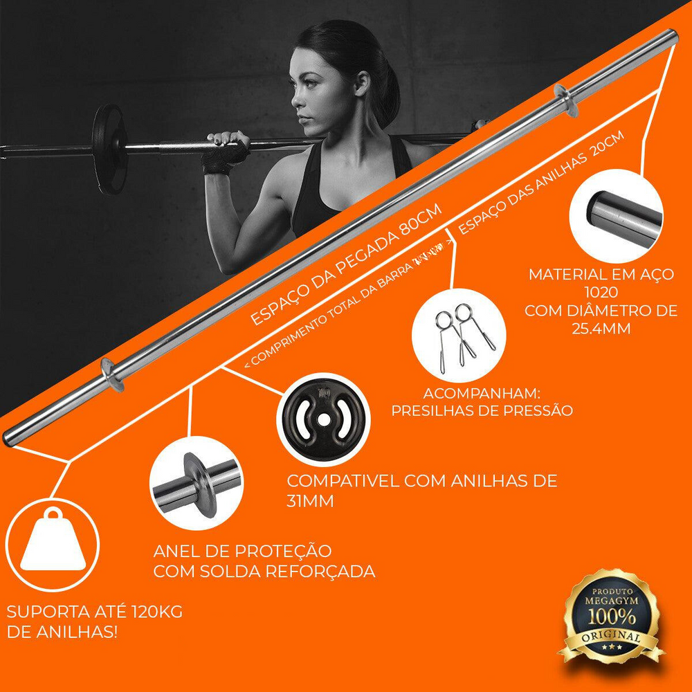 Barras de Musculação Profissionais em Diversos Tamanhos - Exercite-se ...